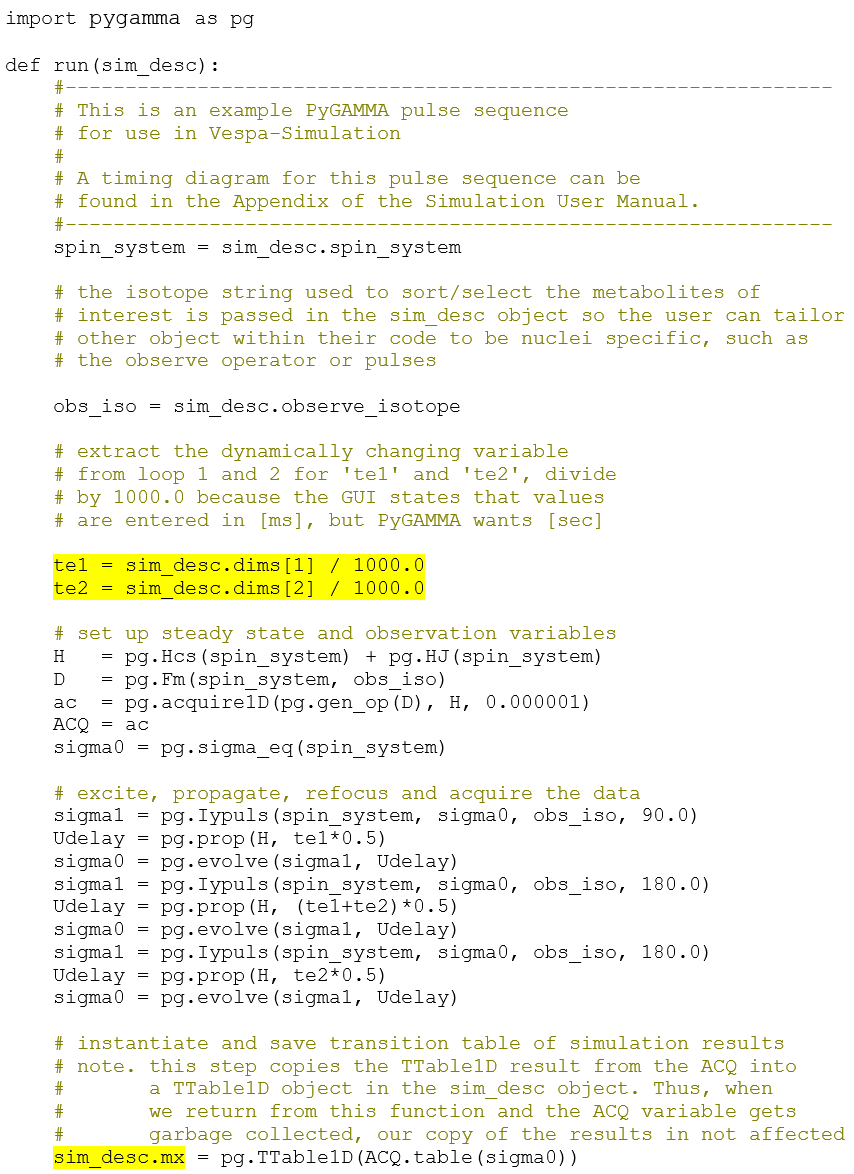 Simulation User Manual · Vespa Documentation